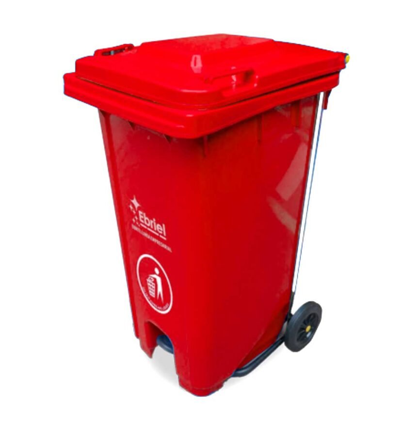 TACHO DE BASURA CON SISTEMA DE PEDAL Y 2 RUEDAS 120 L - Ebriel Línea ...